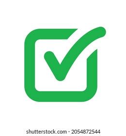 Green Check Mark Box Vector Icon Stock Vector Royalty Free 2054872544