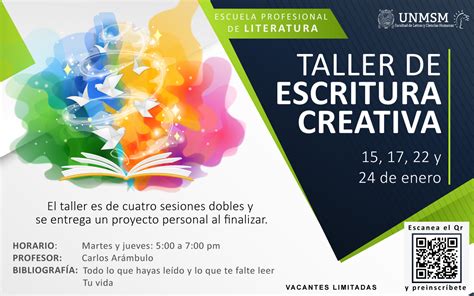 TALLER DE ESCRITURA CREATIVA NARRACIÓN LETRAS