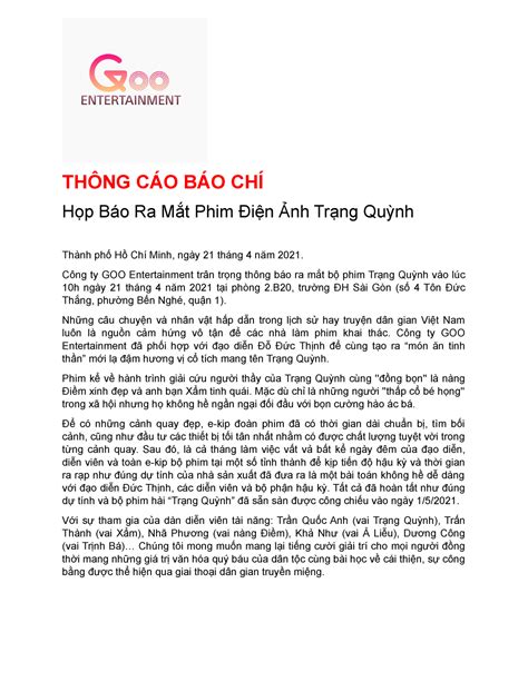 Thông CÁO BÁO CHÍ Hệ thống thông tin Saigon University Studocu