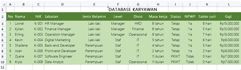 Contoh Database Gaji Karyawan IMAGESEE
