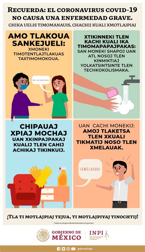 Infografias Prevención del Covid 19 en lenguas indígenas INPI