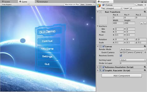 Unity Screen Space Vs World Space Canvas Game Development Stack