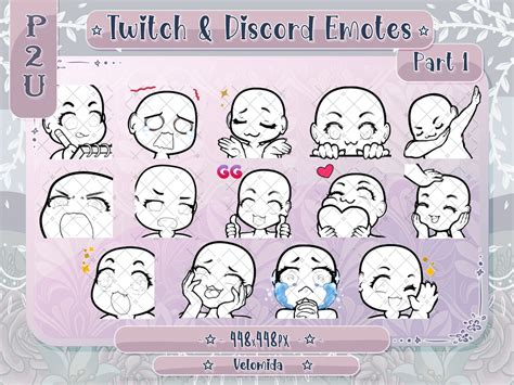 X Diy Emote Bases Animestyle Version Twitch Youtube Etsy