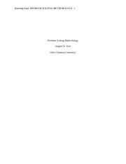 Problem Solving Methodology Paper Docx Running Head Problem Solving