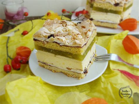 Wanilia i Kardamon Ciasto z bakaliami kremem budyniowym i masą jabłkową
