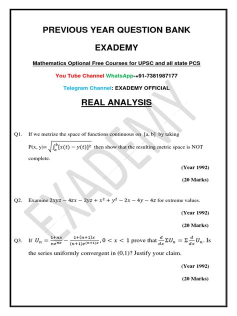 real analysis pdf limit mathematics sequence