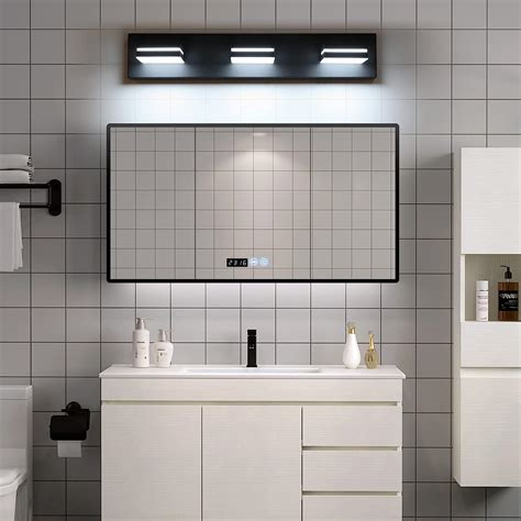 SineRise Lámparas LED modernas para tocador de baño 3 luces 24