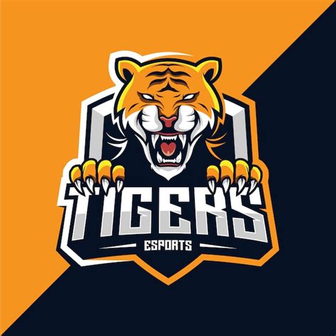 Design Do Logotipo Do Tiger Mascote Esport Vetor Premium