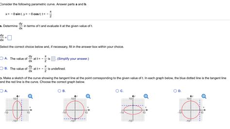 solved consider the following parametric curve answer parts