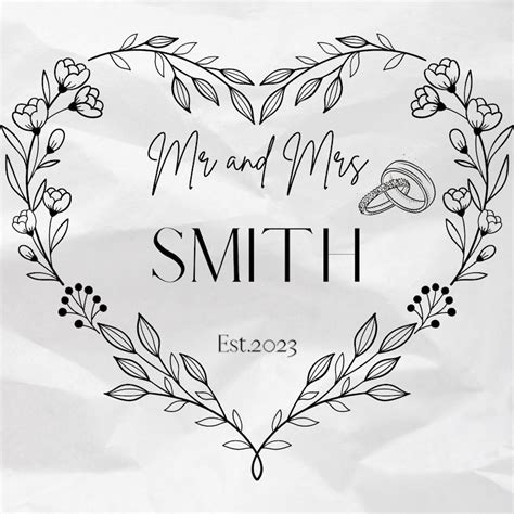 Mr And Mrs Monogram Svg Wedding SVG Marriage SVG Engagement Etsy