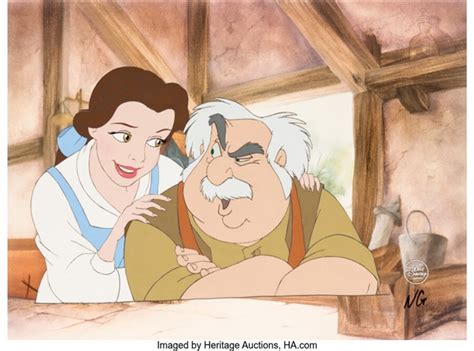 Beauty And The Beast Belle And Maurice Presentation Cel Walt Disney