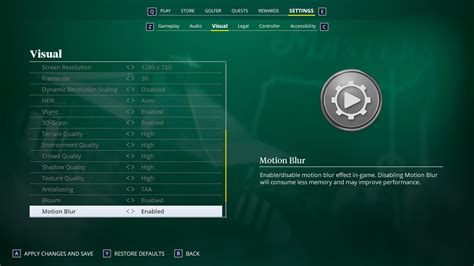 EA Sports PGA Tour Visual Settings For PC An Official EA Site