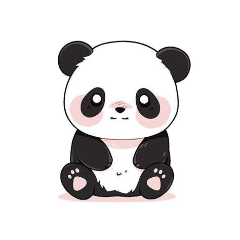 Lindo oso panda de dibujos animados con una ilustración vectorial de