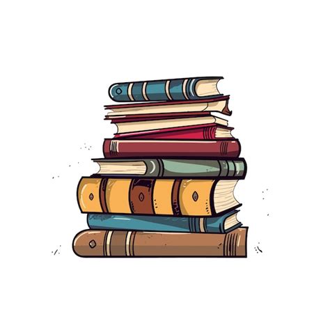 Premium Vector Hand Drawn Stack Of Books