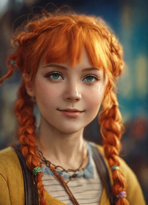 Lexica Medium Close Up Eccentric Hairstyle In The Style Of Pippi