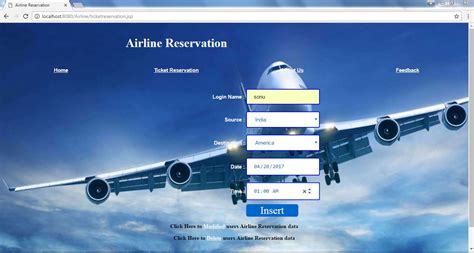 airline reservation system project in jakarta servlet formerly java servlet with source code