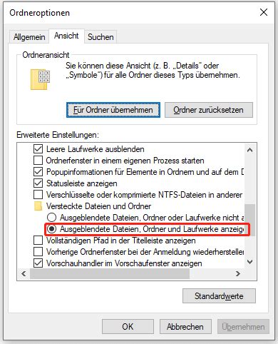 Versteckte Dateien Und Ordner Unter Win Wiederherstellen