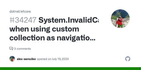 System InvalidCastException When Using Custom Collection As Navigation
