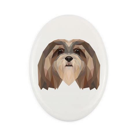 Ceramiczna płytka Lhasa Apso pies geometryczny Inna marka
