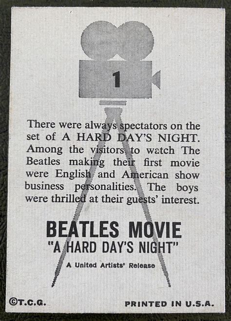 Topps The Beatles Movie A Hard Days Night Ringo Starr Ebay