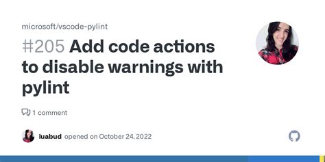 Add Code Actions To Disable Warnings With Pylint Issue