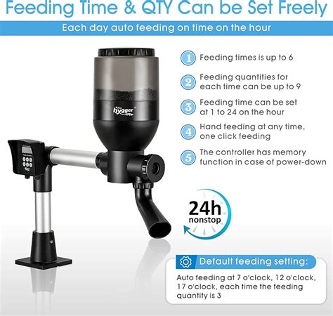 コメント hygger LCD Control Automatic Pond Fish Feeder Capacity 5 5L DC 12V