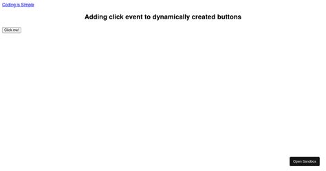 adding click event to dynamically created buttons codesandbox