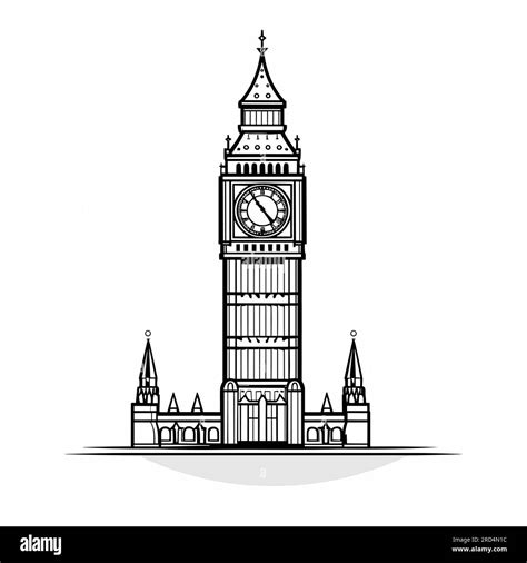 Big Ben Big Ben Hand Drawn Comic Illustration Vector Doodle Style