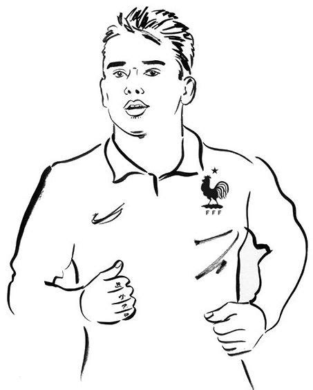 Coloriage Griezmann à imprimer et dessin
