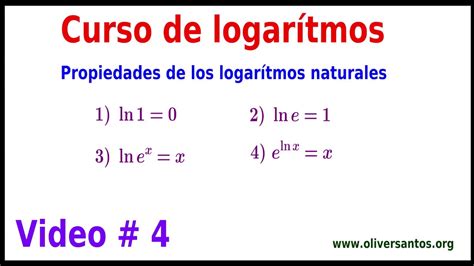 04 Propiedades De Logaritmos Naturales YouTube