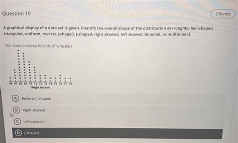 solved question 10 2 points a graphical display of a data