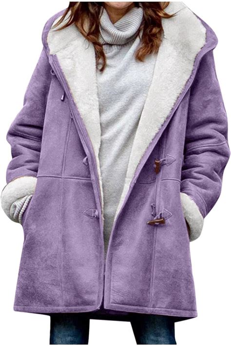 Winter Warm Sherpa Lined Coats Jackets For Women Plus Size Hooded Parka