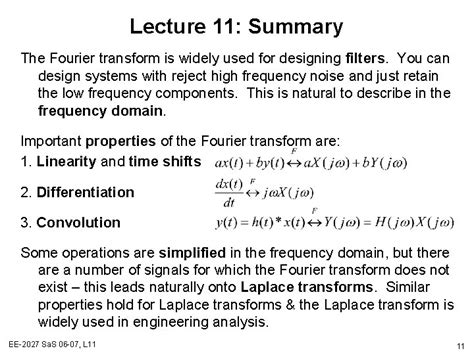 Lecture Fourier Transform Properties And Examples