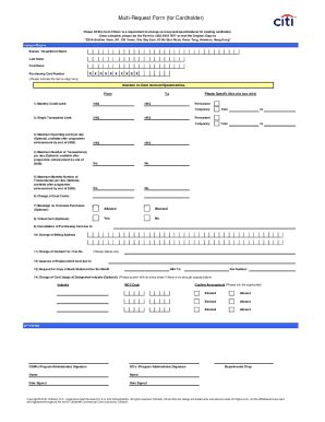 Fillable Online Multi Request Form For Cardholder Xls Fax Email Print