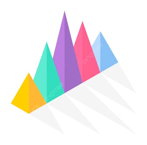Colorful Triangle Pyramid Charts For Documents Illustration Used