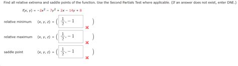solved find all relative extrema and saddle points of the