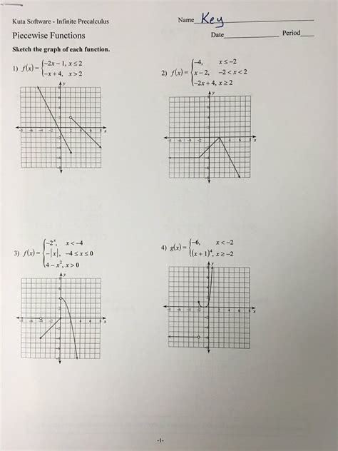 Piecewise Functions Worksheet 1 Answers Db Excel