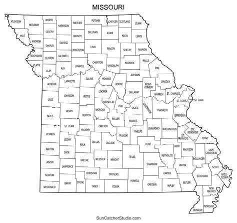 Missouri County Map Printable State Map With County Lines DIY