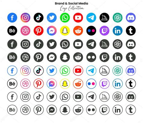 S Mbolos Populares De Redes Sociales Colecci N De Iconos De Logotipo