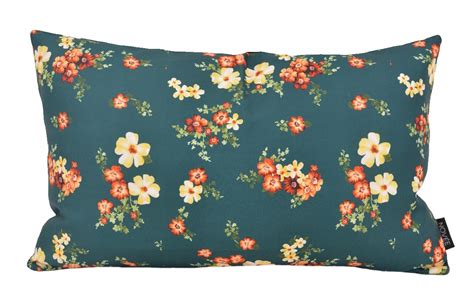 Mae Bloom Petrol Outdoor X Cm Kussenhoes Katoen Gek Op