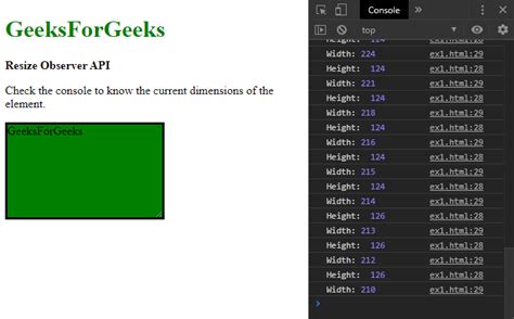 Javascript Resizeobserver Interface Geeksforgeeks