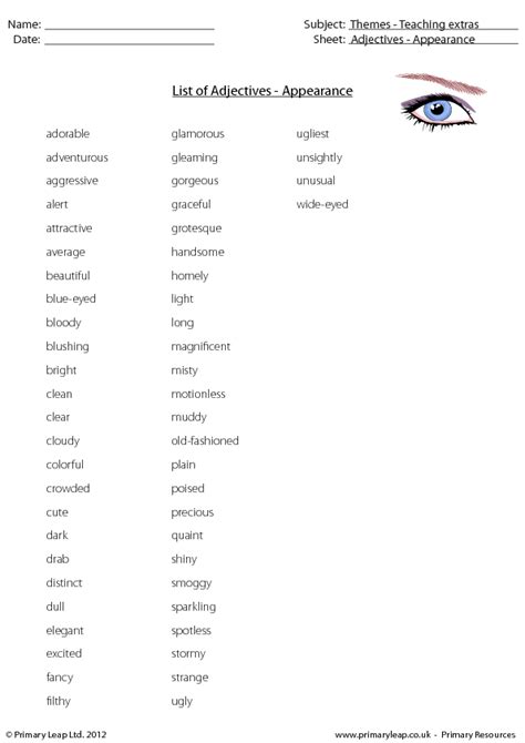 Adjectives To Describe Appearance