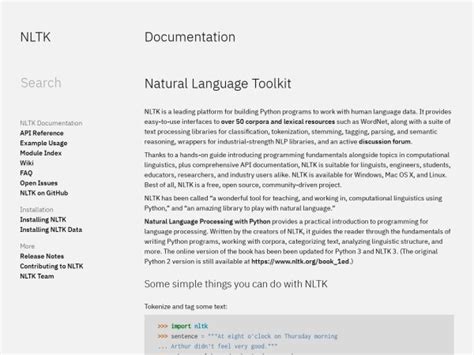 nltk：python自然语言处理工具包 ai工具集