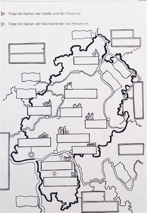 Schaubild Hessen Flüsse Städte und angrenzende Bundesländer Quizlet