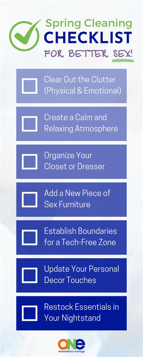 Bedroom Spring Cleaning Checklist For Better Sex One Extraordinary Marriage