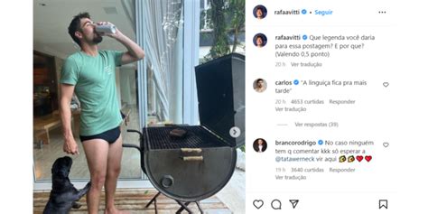 Rafa Vitti surge de sunga e Rodrigo Hilbert expõe Parte de baixo