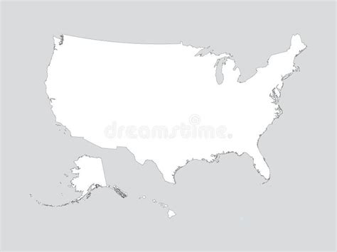 Gray North America States Map Stock Illustrations Gray North