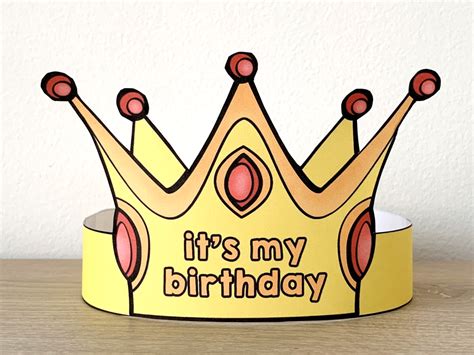 Birthday Paper Crown Printable Party Costume Craft Made By Teachers