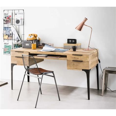 Bureau industriel bois et métal design loft 20 modèles tendance