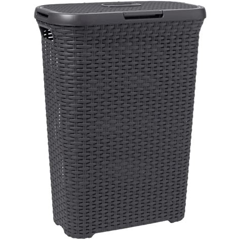 Kosz na bieliznę RATTAN STYLE 40L ciemny szary Curver 193013 Ihaa